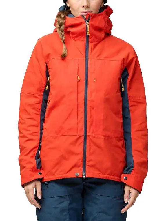 Fjallraven Bergtagen G-1000 Hooded Jacket - Flame Orange-mountain Blue