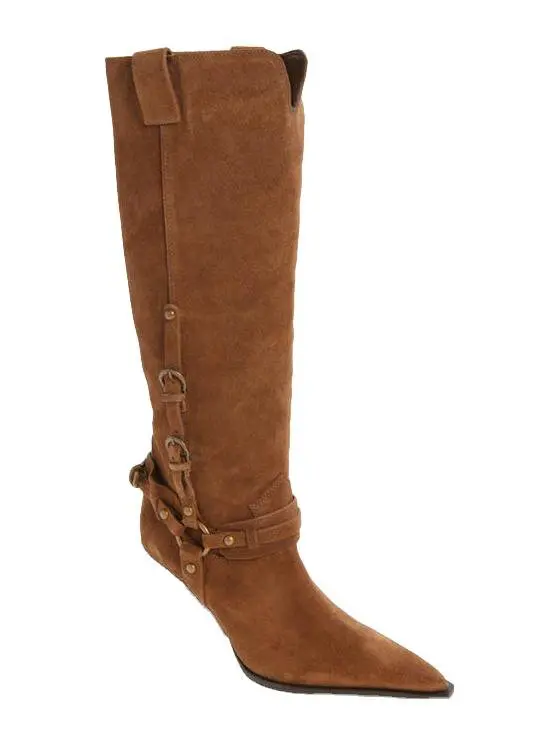 Schutz Maine Up Knee High Boot - Pecan Brown
