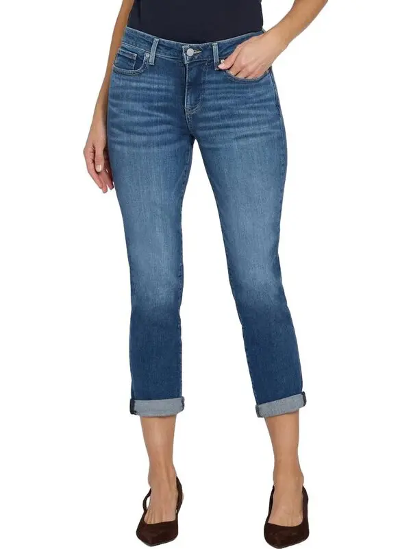 NYDJ Sheri Cuffed Ankle Crop Slim Leg Jeans - Opera Blue