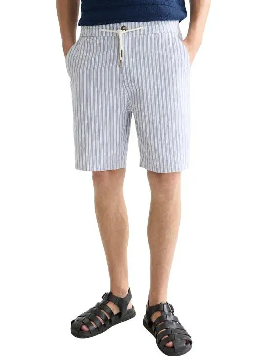 Scotch & Soda Stretch Cotton & Linen Bermuda Shorts - Infinity Stripe