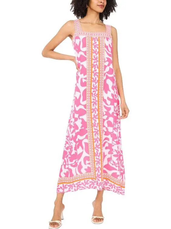 Vince Camuto Smocked Back Sleeveless Maxi Dress - Taffy Pink