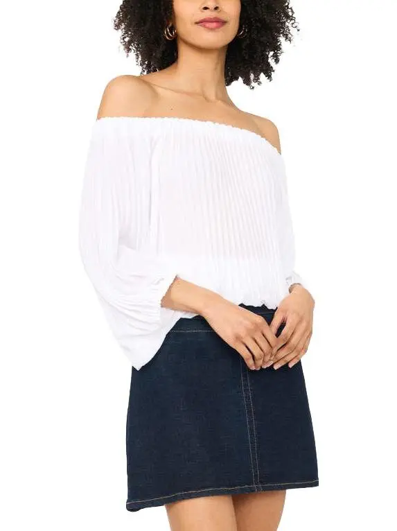 Vince Camuto Pleated Off-the-shoulder Top - Ultra White
