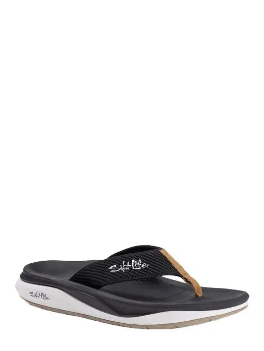 SALT LIFE Saltwater Flip Flop - Black White