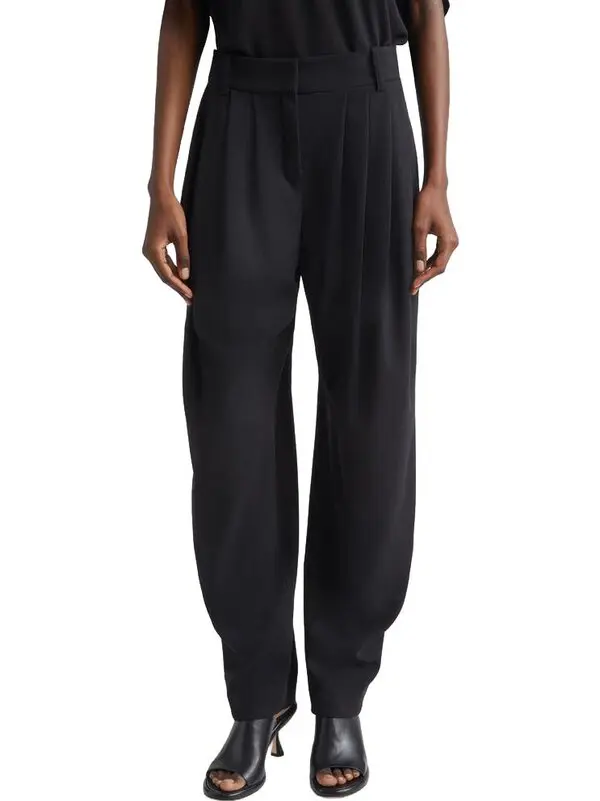 Michael Kors Pleated Barrel Leg Trousers - Black