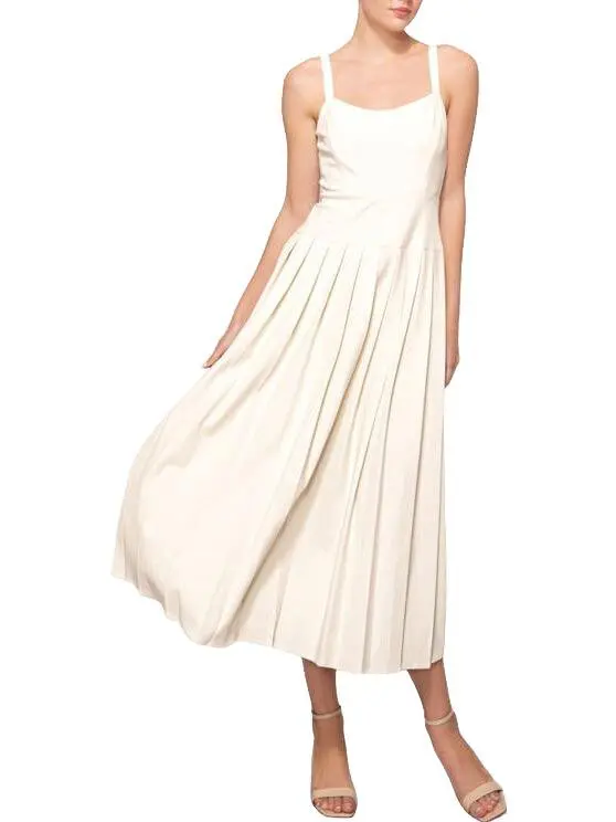 MELLODAY Pleated Sundress - Ivory