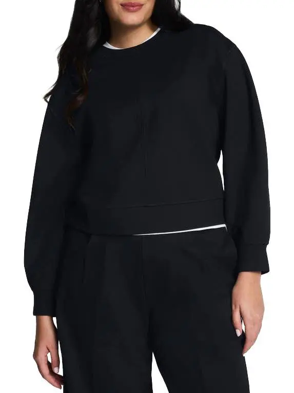 Spanx Crewneck Ponte Sweatshirt - Classic Black