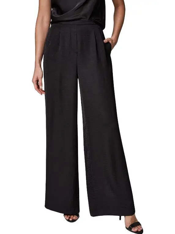 Donna Karan New York Pleated Wide-leg Pants - Black