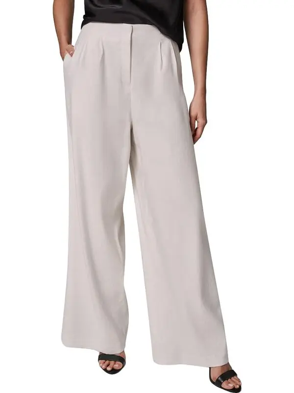 Donna Karan New York Wide-leg Linen Blend Pants - Cream