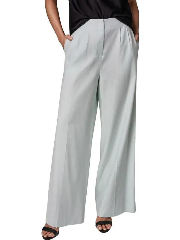 Donna Karan New York Wide-leg Linen Blend Pants - Skylight