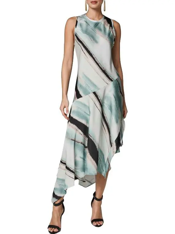 Donna Karan New York Sleeveless Asymmetric Hem Dress - Waterlily Multi