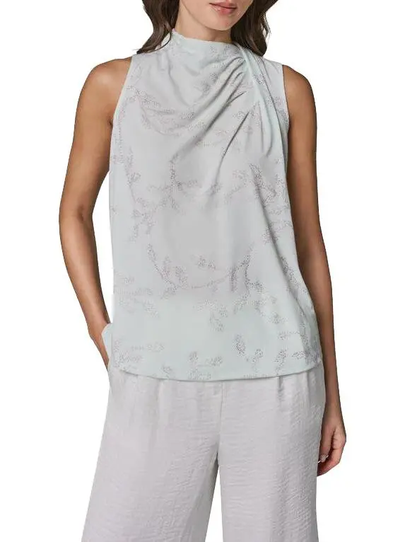 Donna Karan New York Hotfix Twist Drape Sleeveless Top - Skylight