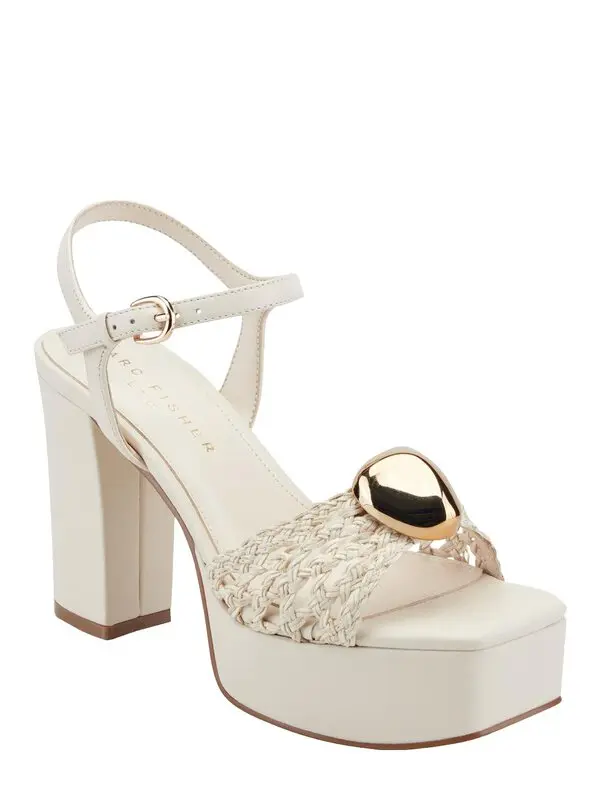 Marc Fisher Cabell Platform Sandals - Ivory
