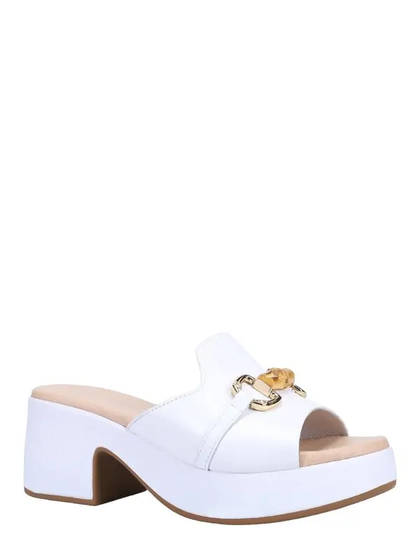 Ron White Gwyna Platform Slide Sandal - White