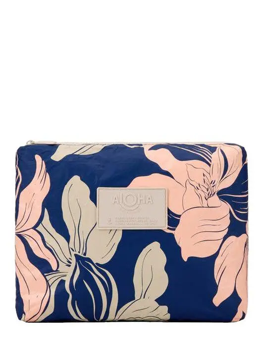 ALOHA COLLECTION Mid Hoaloha Zip Pouch - Navy