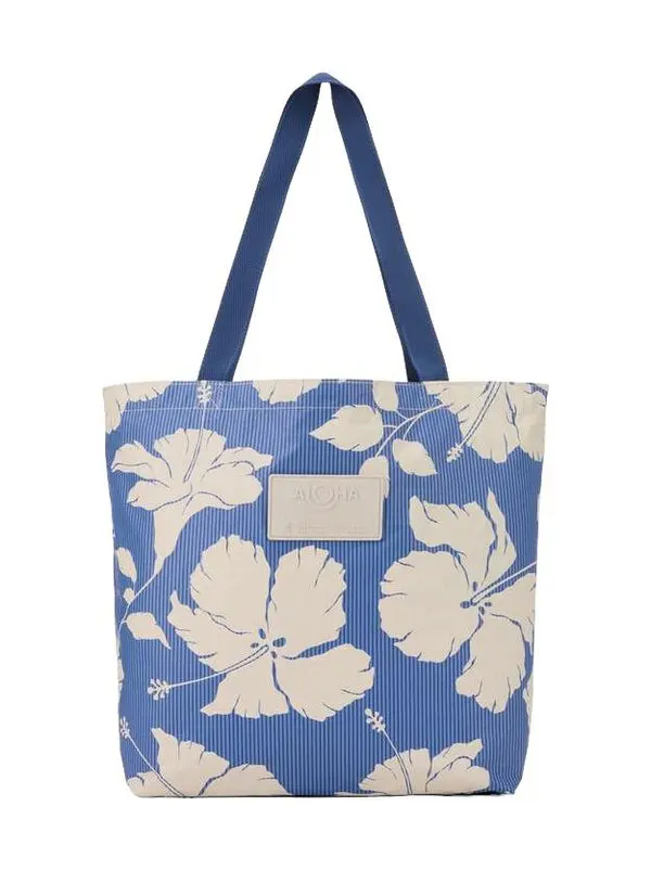 ALOHA COLLECTION Salina Reversible Water Resistant Tote - Navy