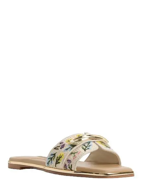 Aldo Darlina Floral Slide Sandal - Raffia Multi