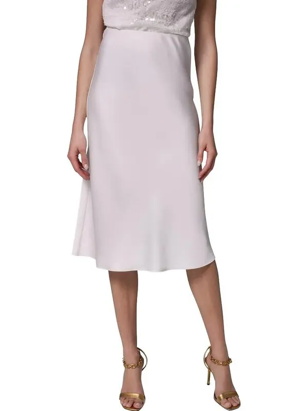 Donna Karan New York Satin Midi Skirt - Cream