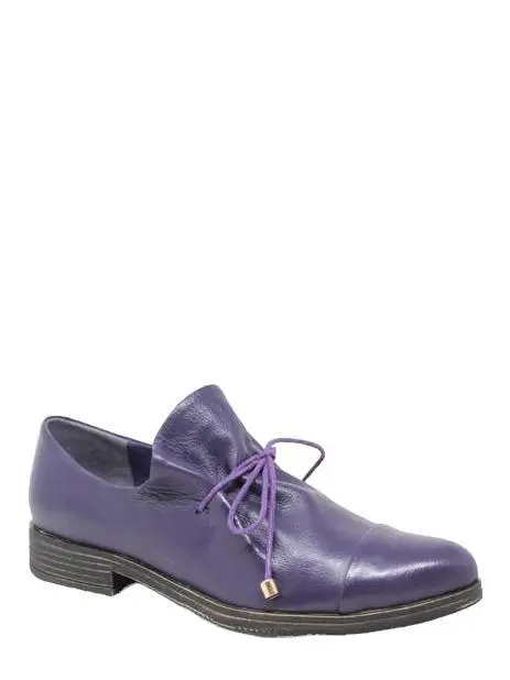 DJANGO AND JULIETTE Lace Up Leather Loafer - Aubergine Leather