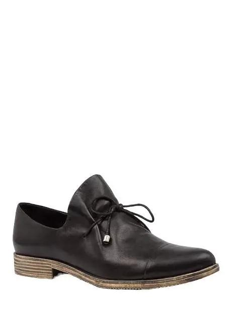 DJANGO AND JULIETTE Lace Up Leather Loafer - Black Leather