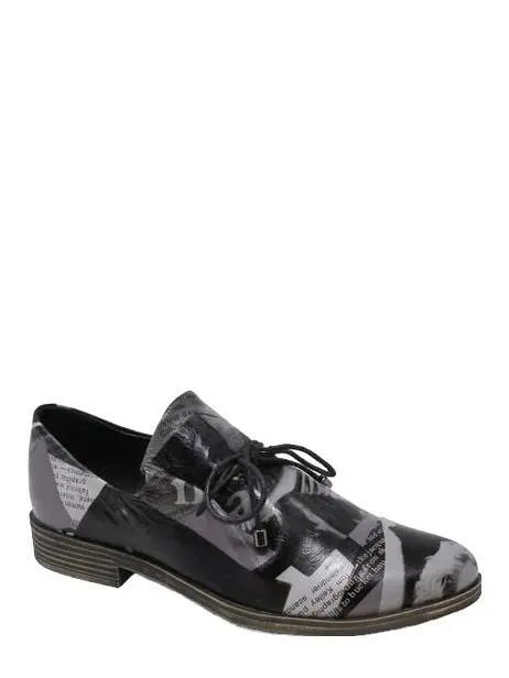 DJANGO AND JULIETTE Lace Up Leather Loafer - News Print Leather