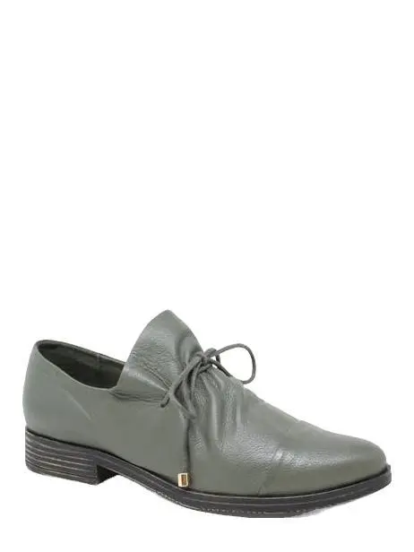 DJANGO AND JULIETTE Lace Up Leather Loafer - Olive Leather