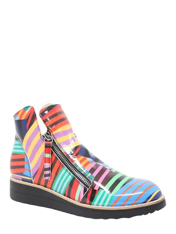 DJANGO AND JULIETTE Ohmy Double Zip High-top Sneakers - Black Stripe Multi Patent