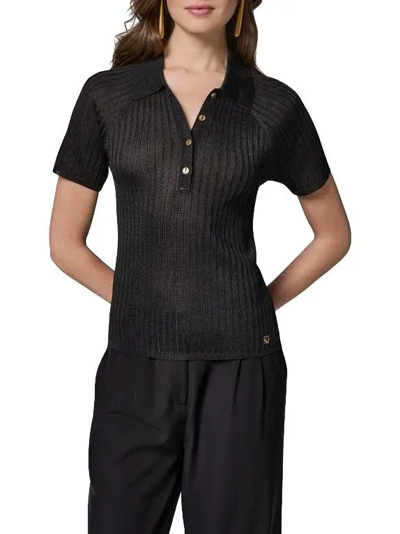 Donna Karan New York Rib Polo - Black