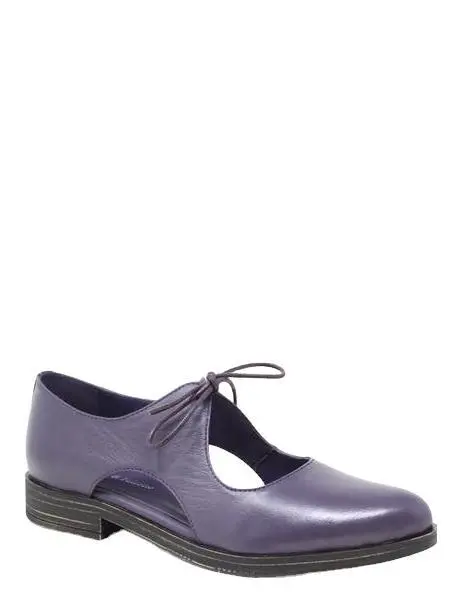 DJANGO AND JULIETTE Keeria Lace Up Flats - Aubergine-black Leather
