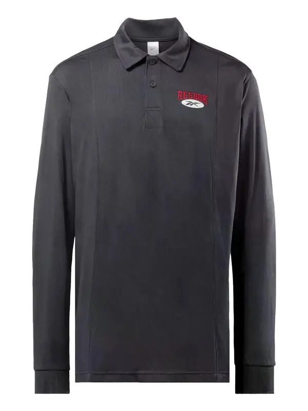 REEBOK Logo-embroidered Cotton Polo Shirt - Grey