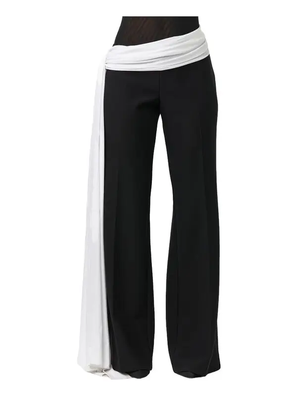 Naked Wardrobe Straight-leg Pants With Sash - Black/white