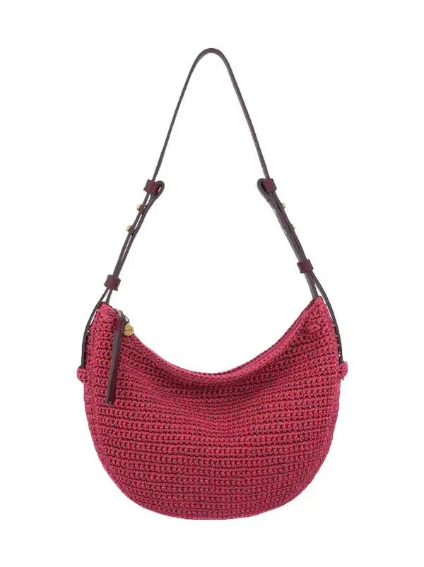 THE SAK Tess Shoulder Bag Hand Crochet - Black Cherry Static