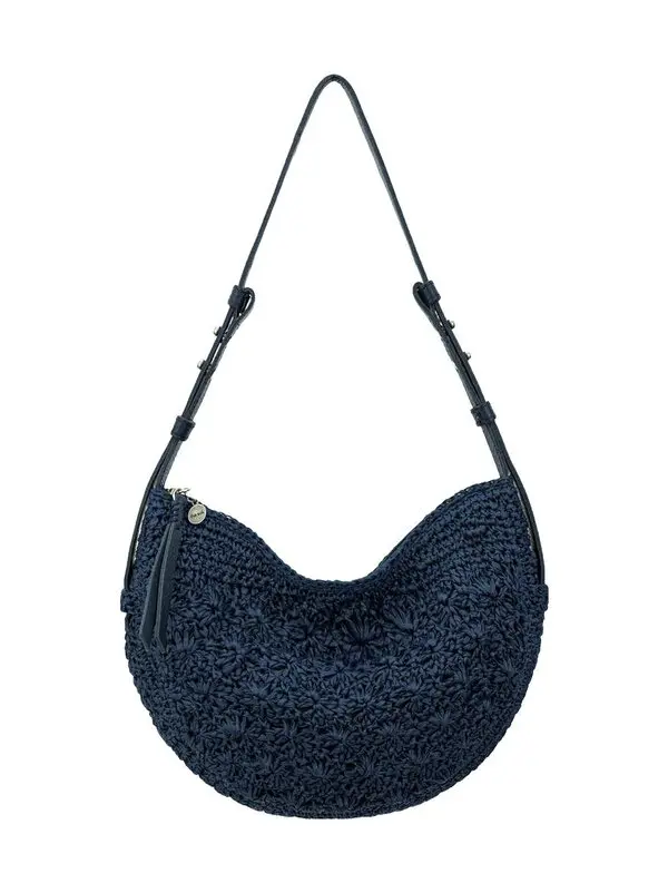 THE SAK Tess Hand-crocheted Shoulder Bag - Denim Primrose Straw