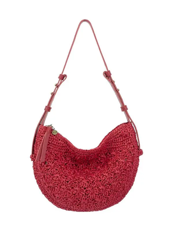 THE SAK Tess Hand-crocheted Shoulder Bag - Scarlet Primrose Straw