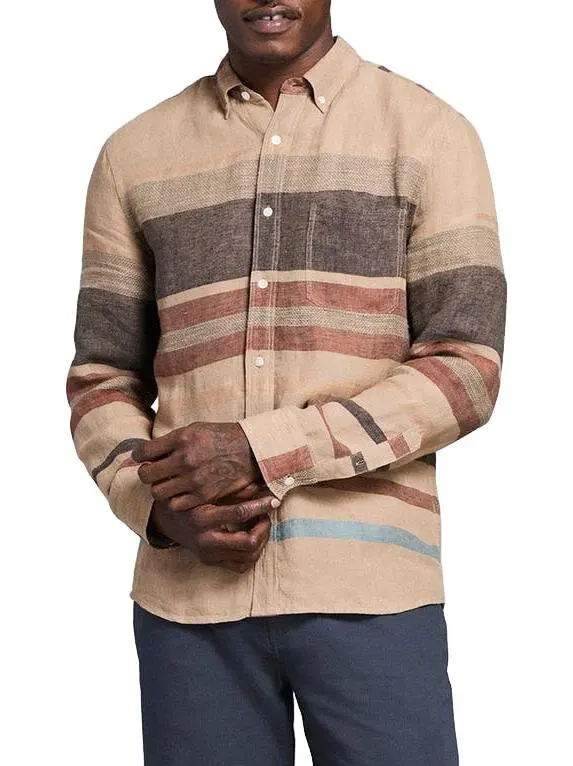 Billy Reid Tuscumbia Archive Stripe Button-down Shirt - Tan Multi