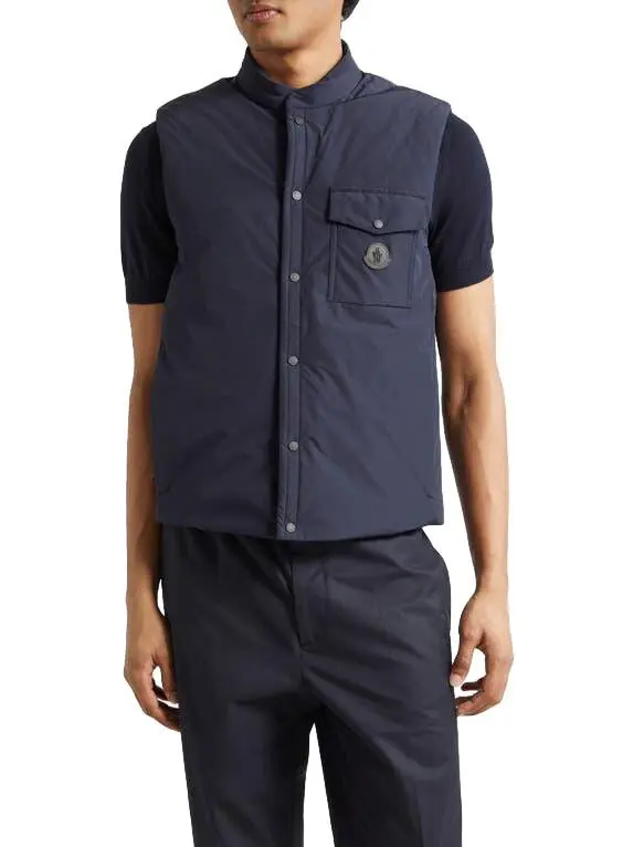 Moncler Sahel Water Repellent Down Vest - Navy Blue