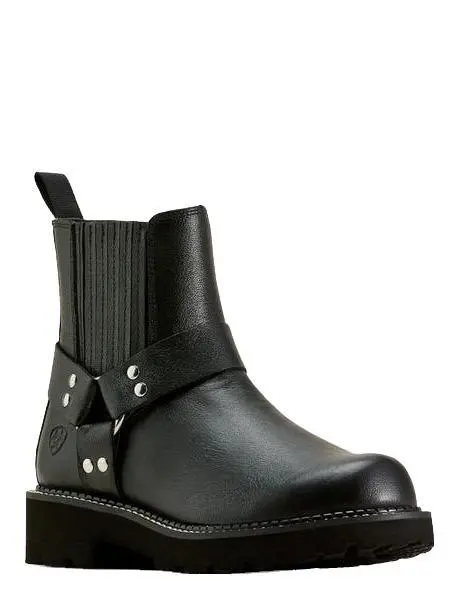 Ariat Fatbaby Harness Chelsea Western Boot - Black Deertan