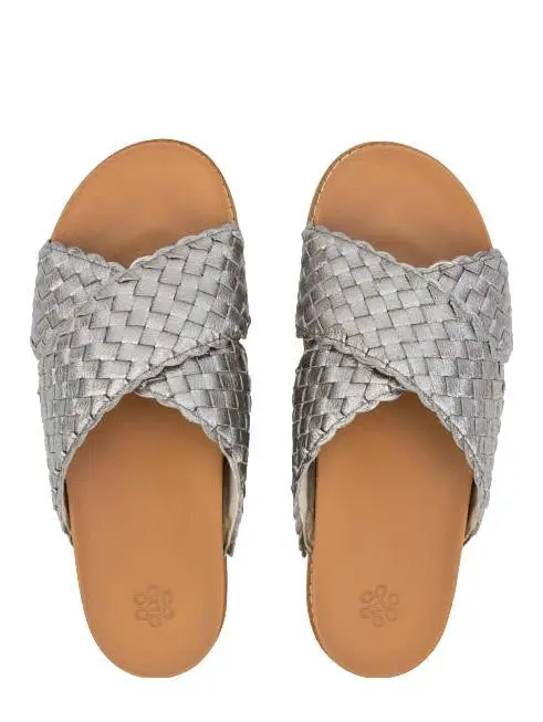 THE SAK Penelope Woven Leather Sandals - Pyrite Woven