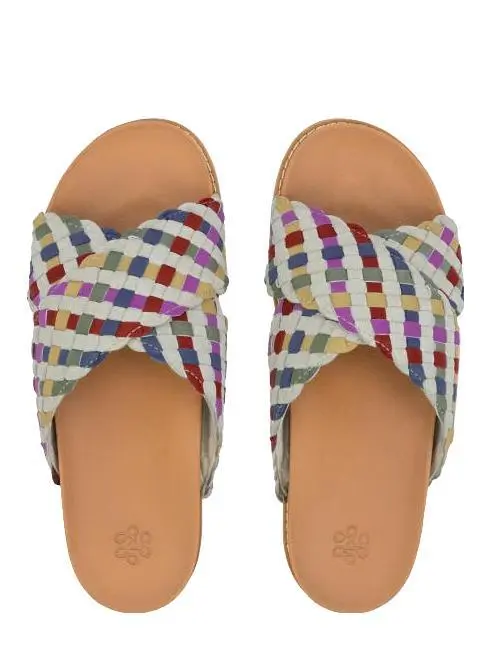 THE SAK Penelope Woven Leather Sandals - Stone Multi Woven