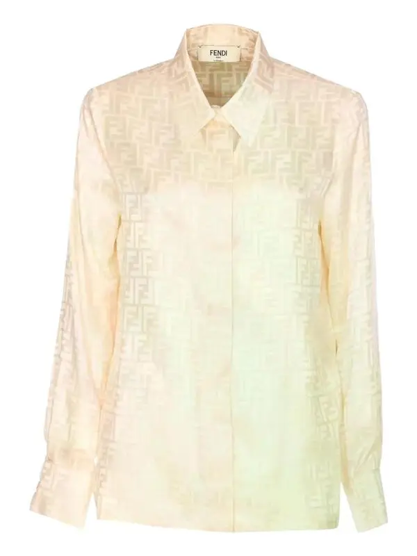 Fendi Logo Button Shirt - Neutrals