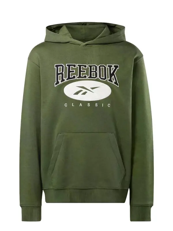 REEBOK Varsity Logo-embroidered Hoodie - Green
