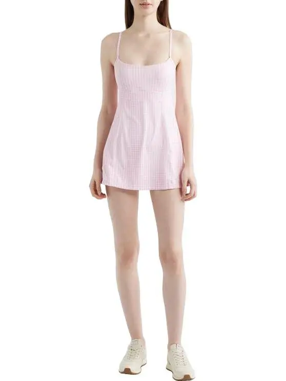 LoveShackFancy Vivianna Gingham Minidress - Tickled Pink