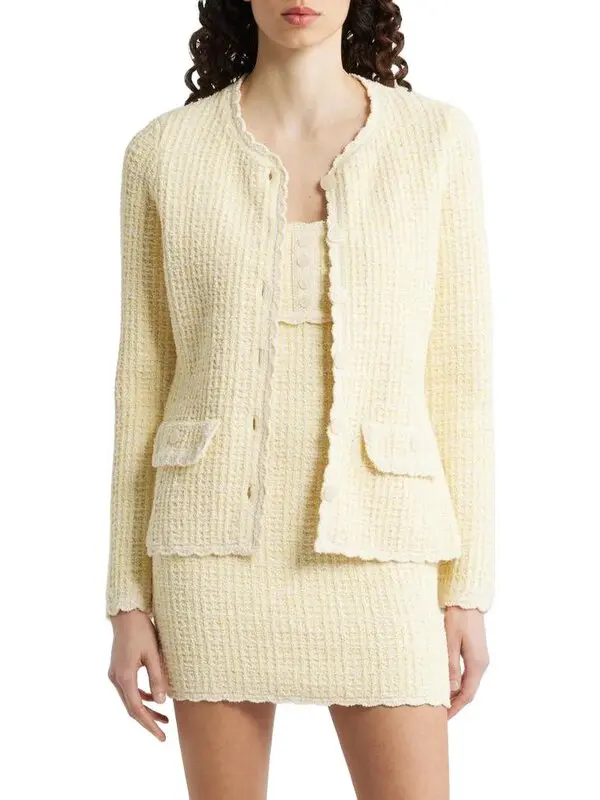 LoveShackFancy Galilee Cardigan - Daylily Yellow