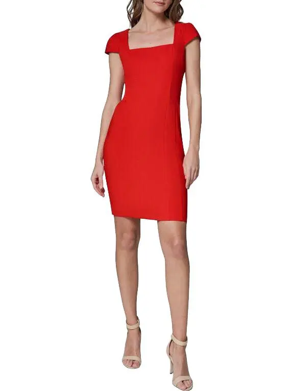 Donna Karan New York Cap Sleeve Sheath Dress - Geranium