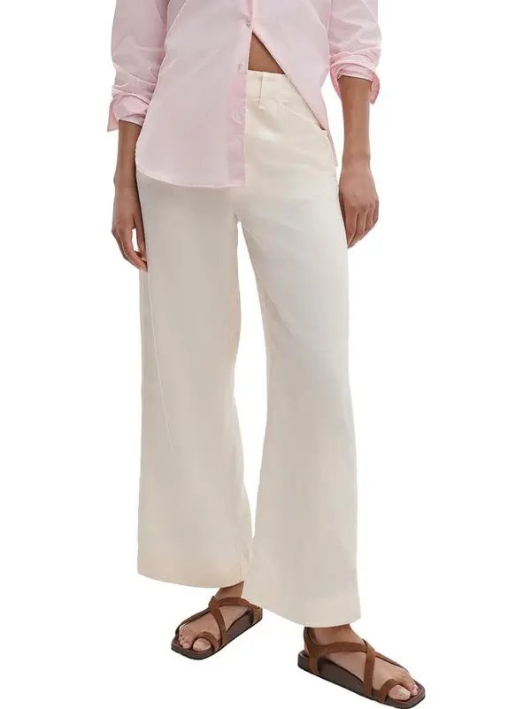 Rag & Bone Allison Ankle Wide Leg Pants - Ivory