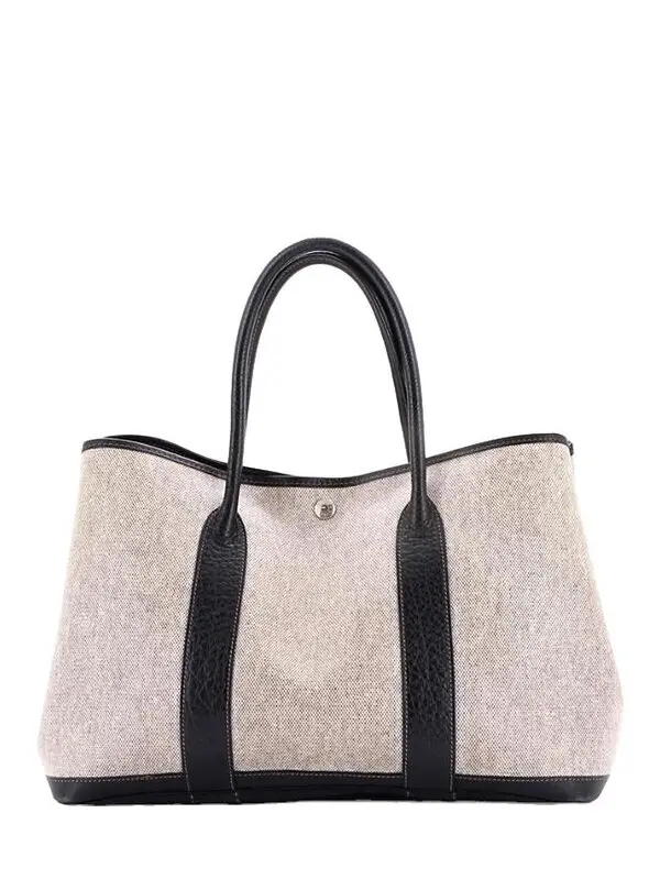 Hermès 36 Garden Party Tote Toile And Leather - Black