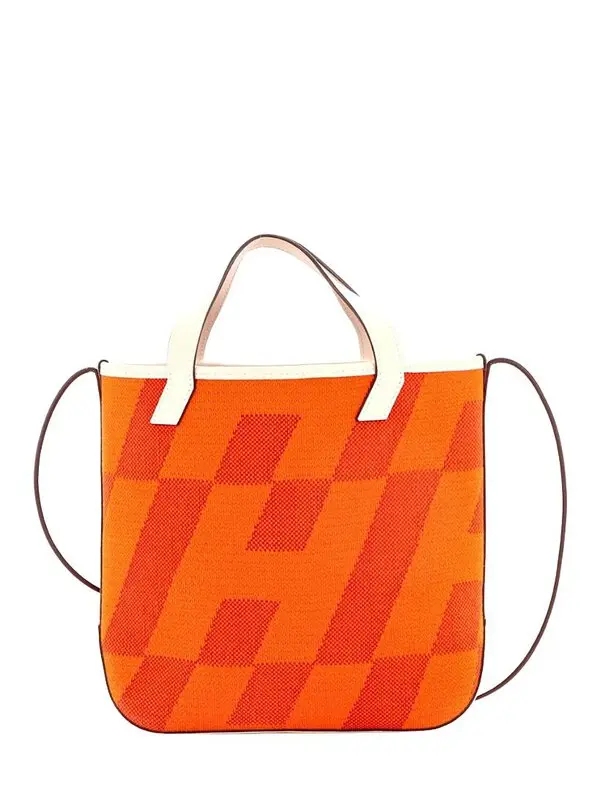 Hermès 27 Cabas H En Biais Tote - Orange/ Natural/ Orange