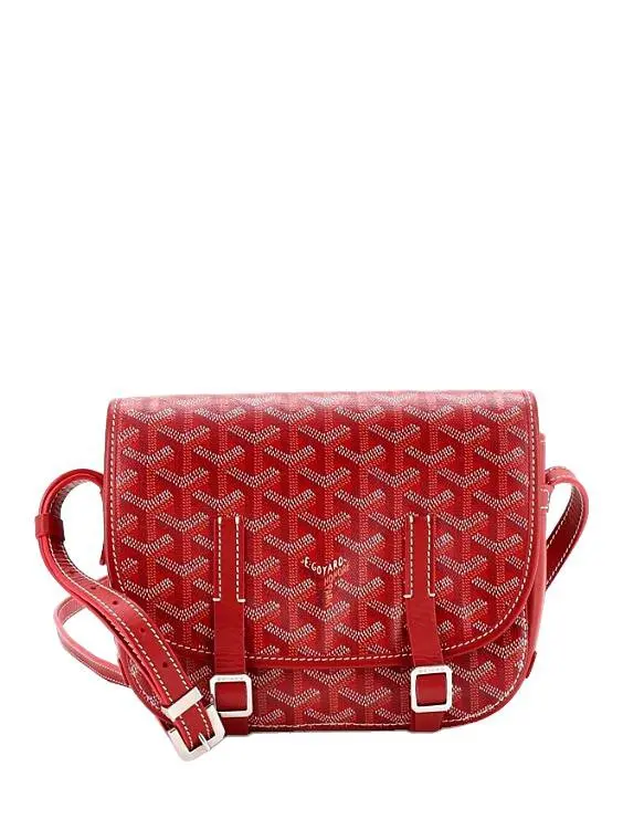 Goyard Pm Belvedere Messenger Bag Coated Canvas - Red