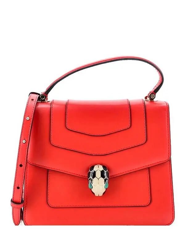 BVLGARI Serpenti Forever Top Handle Bag - Red