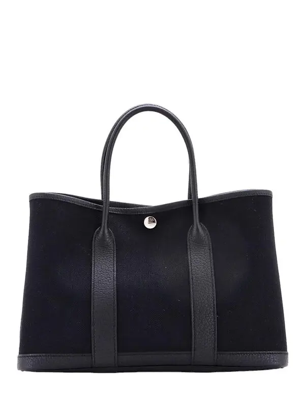 Hermès 30 Garden Party Tote Toile And Leather - Black