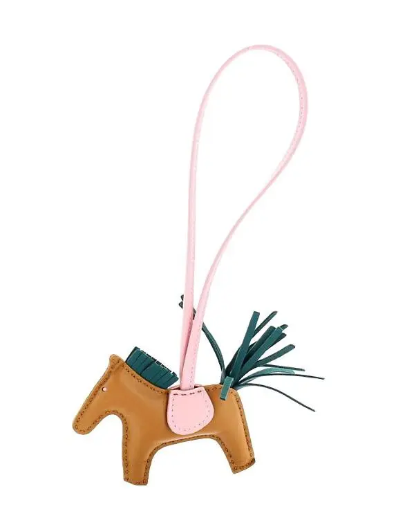 Hermès Pm Grigri Rodeo Bag Charm Leather - Brown/ Brown/ Green/ Pink
